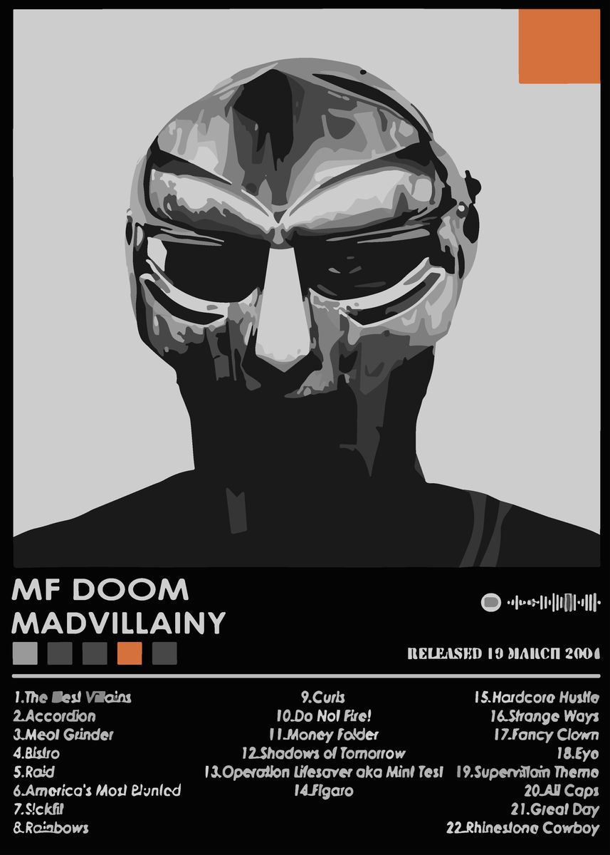 'MF DOOM Madvillainy Album Cover' Poster, picture, metal print, paint by Artistry | Displate