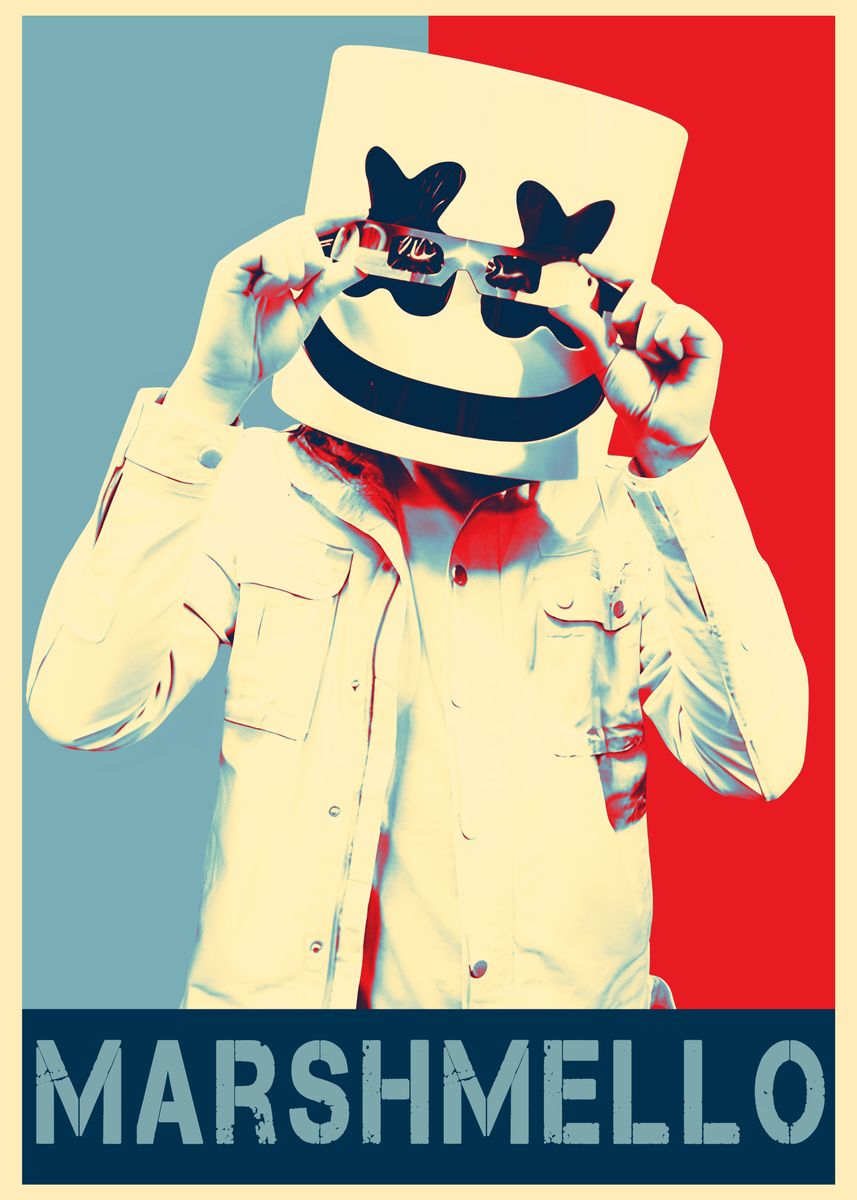 'Marshmello Music Poster' Poster, picture, metal print, paint by CLOVE ...