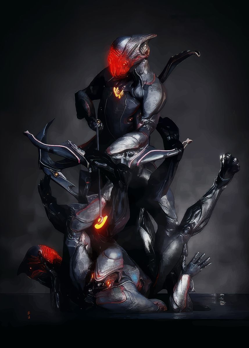 'Warframe: Nidus & Excalibur' Poster, picture, metal print, paint by ...