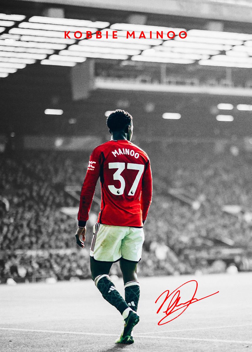 'Kobbie Mainoo' Poster, picture, metal print, paint by Brian John ...