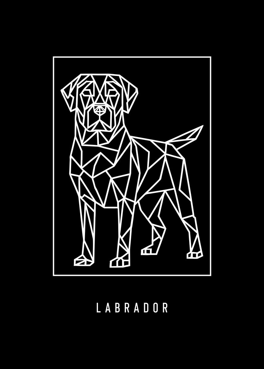 'Labrador Dog Geometric Art' Poster, picture, metal print, paint by ...