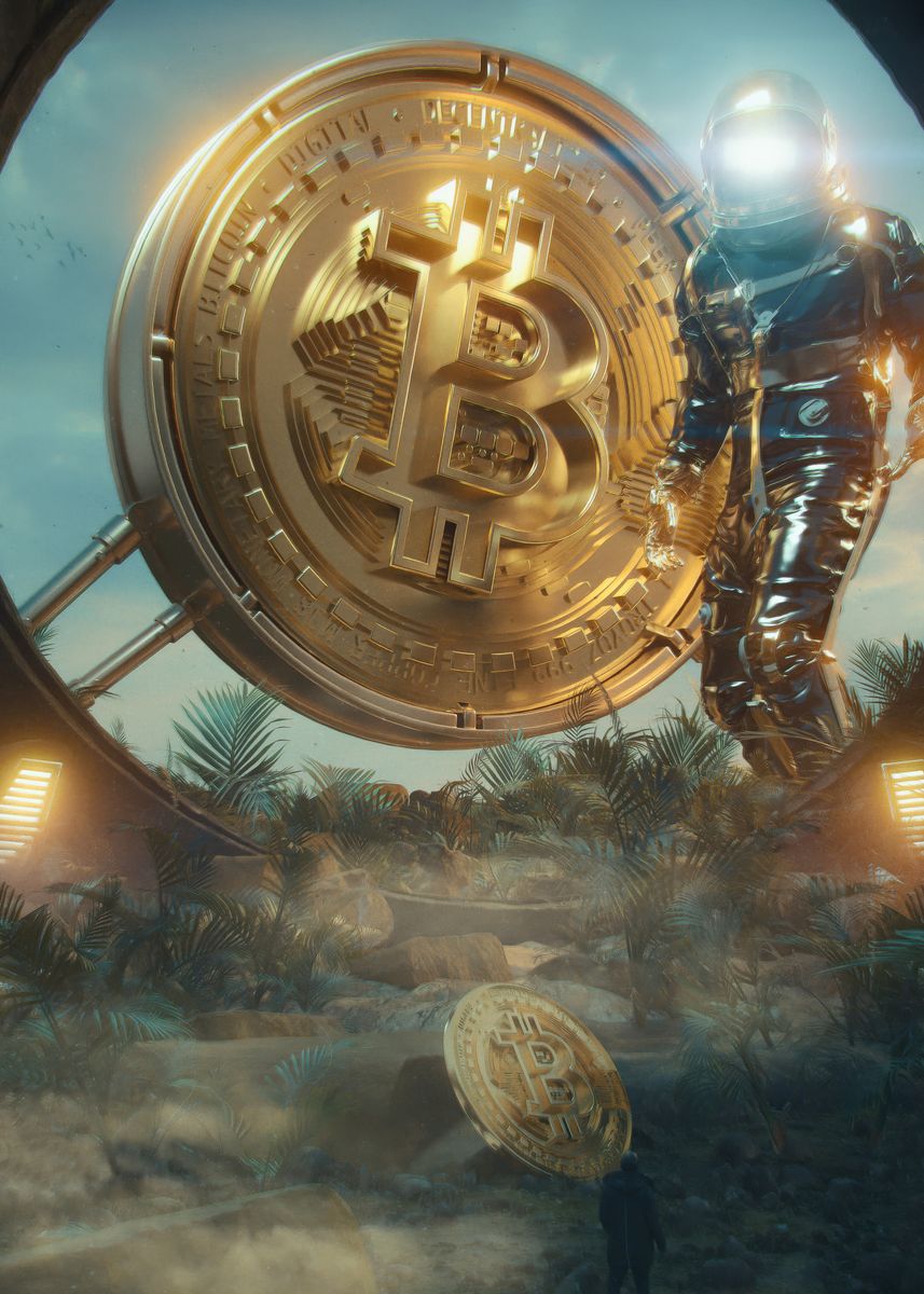 'Bitcoin Astronaut' Poster, picture, metal print, paint by Sameer ...
