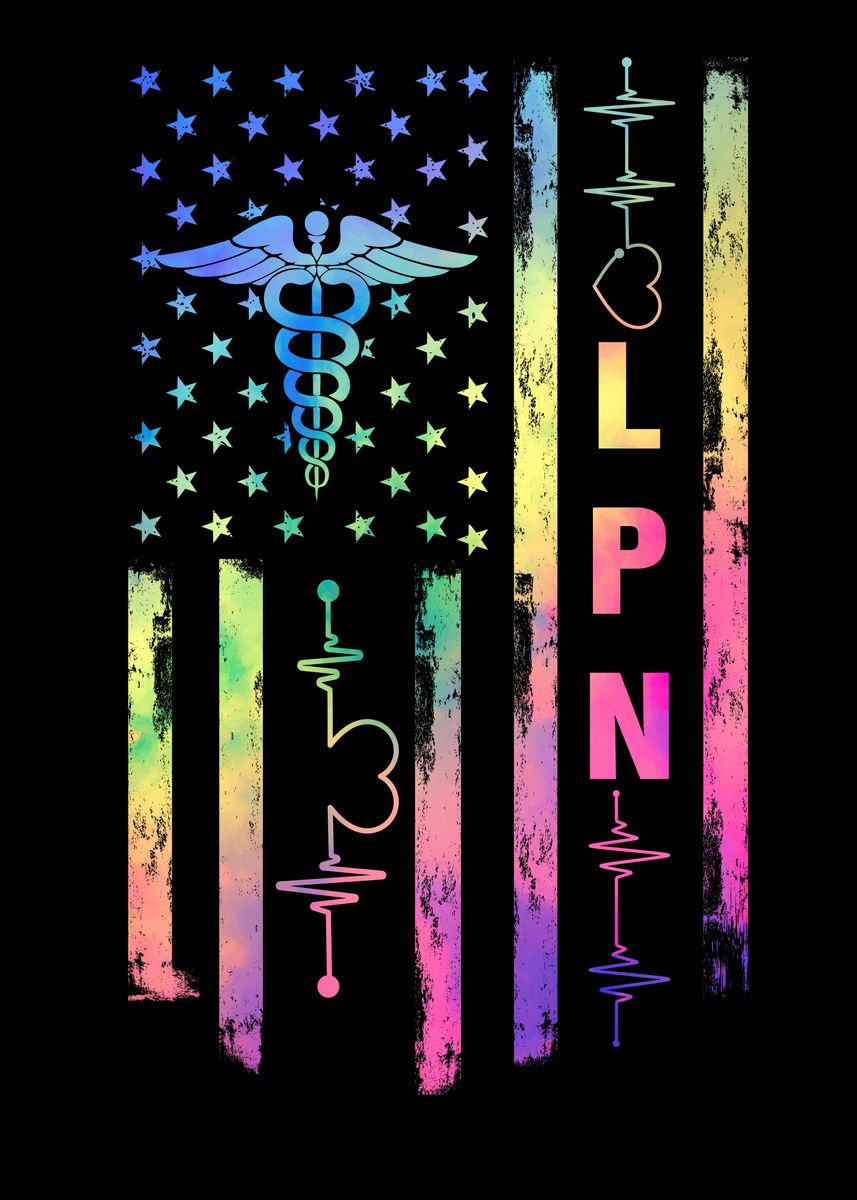 'LPN American Flag ' Poster, picture, metal print, paint by imran amiri ...