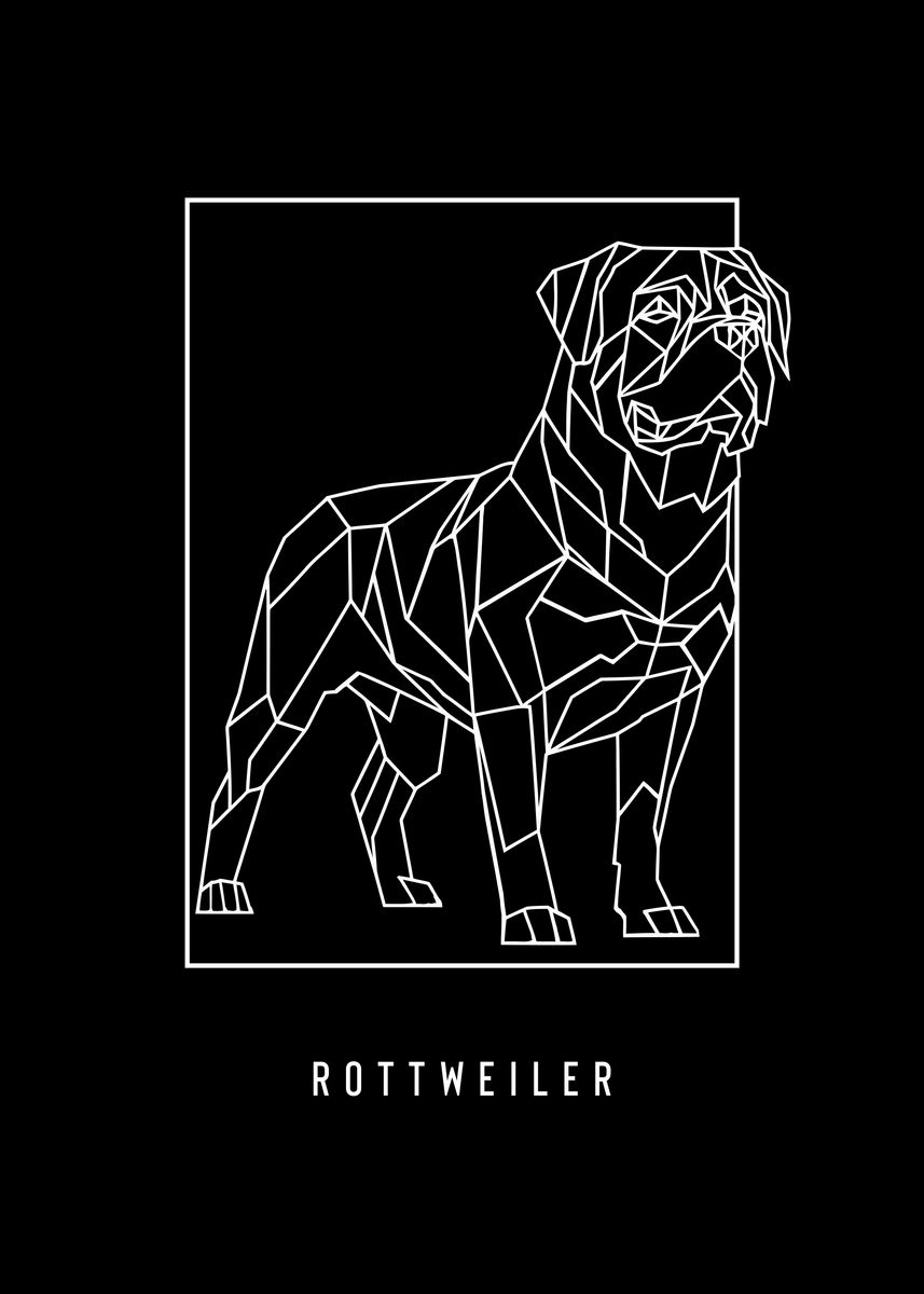 'Geometric Rottweiler' Poster, picture, metal print, paint by BPDesign ...