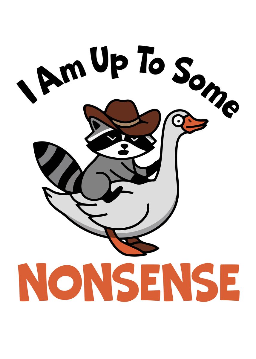 'Raccoon Riding Goose' Poster, picture, metal print, paint by Henzo ...