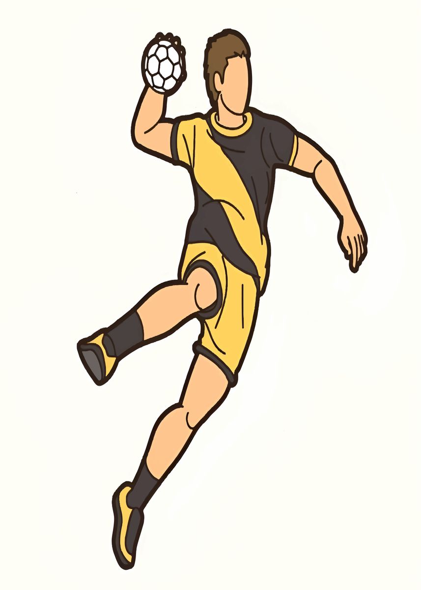 'Handball Player Action' Poster, picture, metal print, paint by | Displate