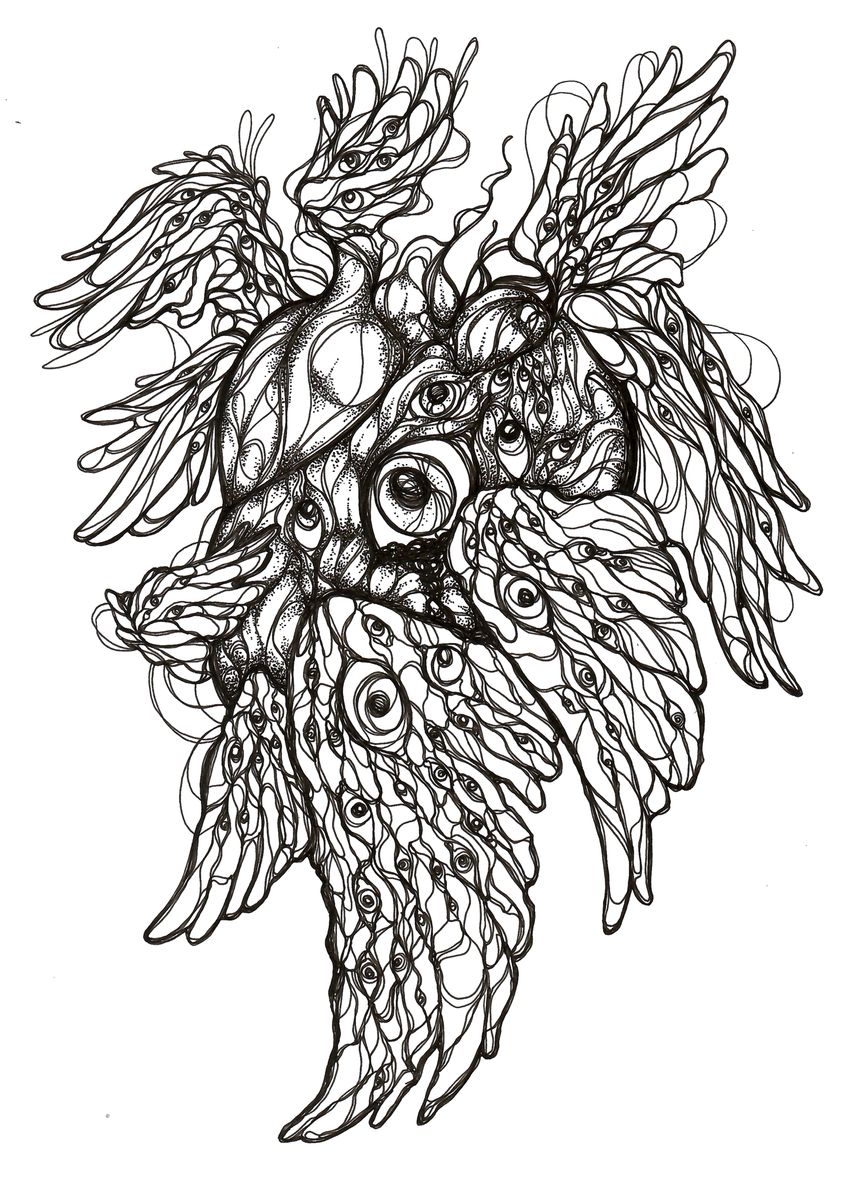 'Seraph of the Heart' Poster, picture, metal print, paint by Viego ...