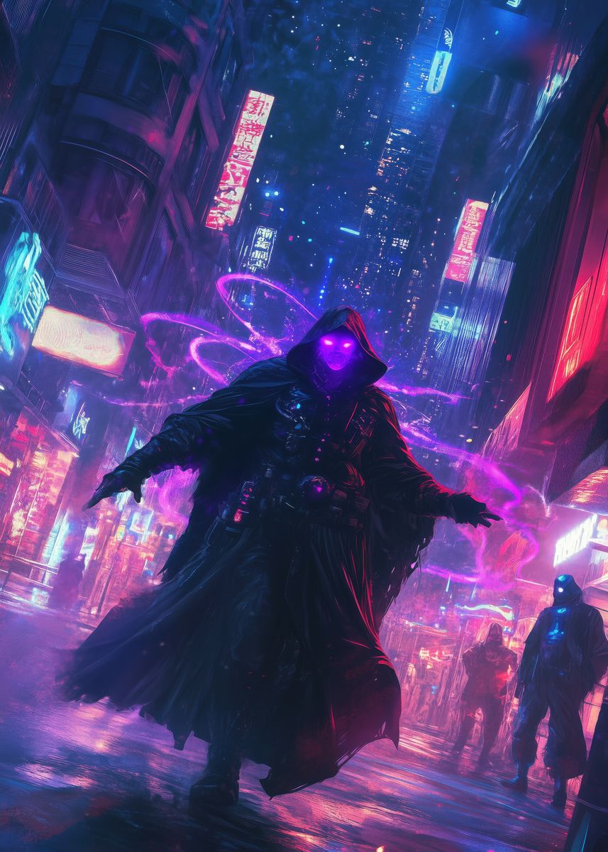 'Cyberpunk Sorcerer' Poster, picture, metal print, paint by ...