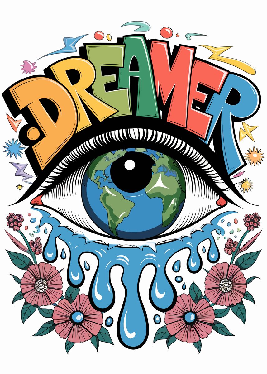 'Dreamer Eye Earth' Poster, picture, metal print, paint by Pagi Ini ...