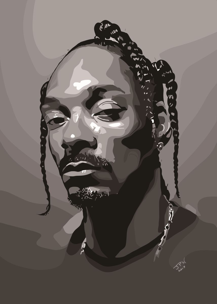 'Snoop Dogg Portrait' Poster, picture, metal print, paint by Zalem Print | Displate