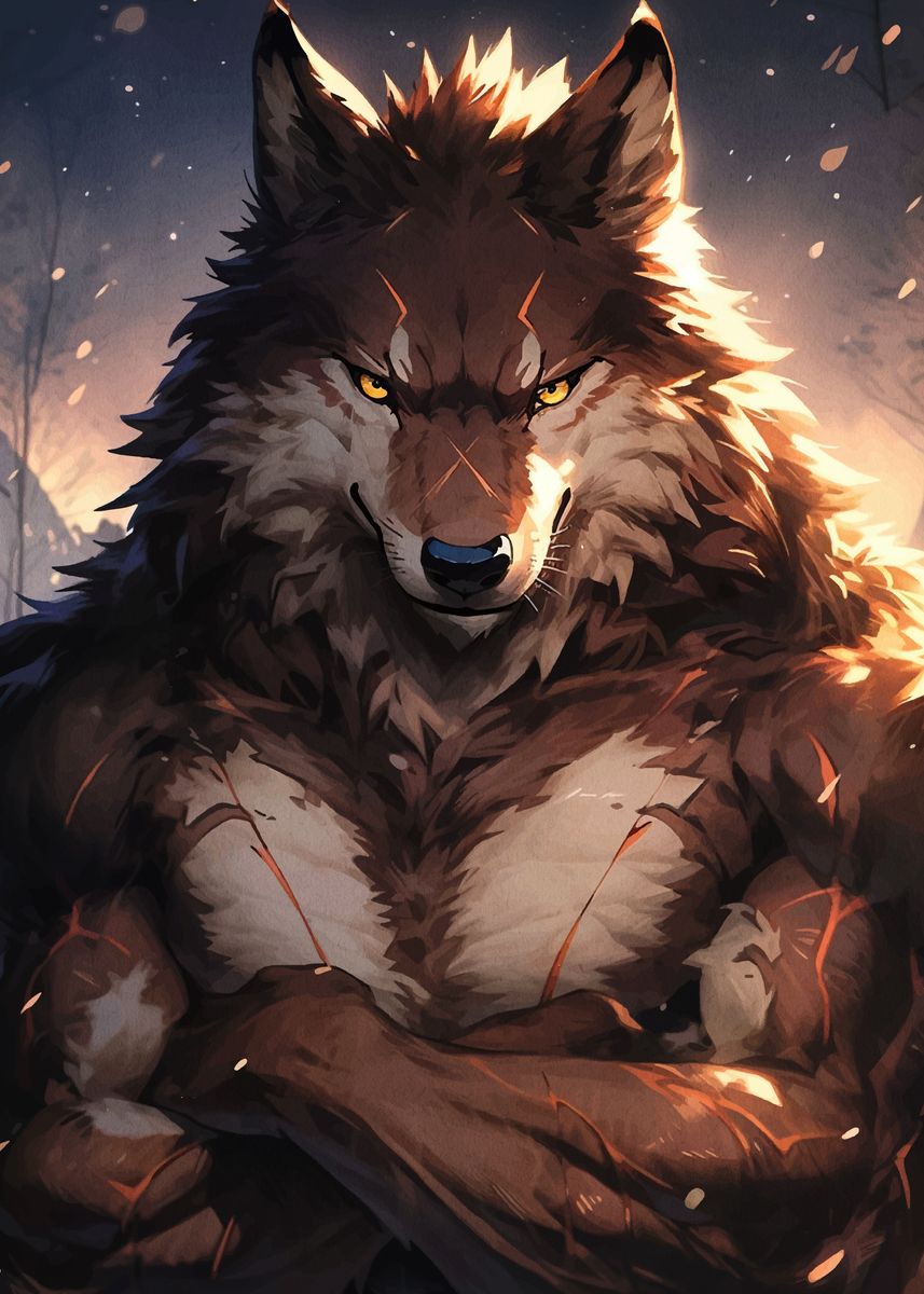 'Powerful Wolf Anthro' Poster, picture, metal print, paint by Alivia ...