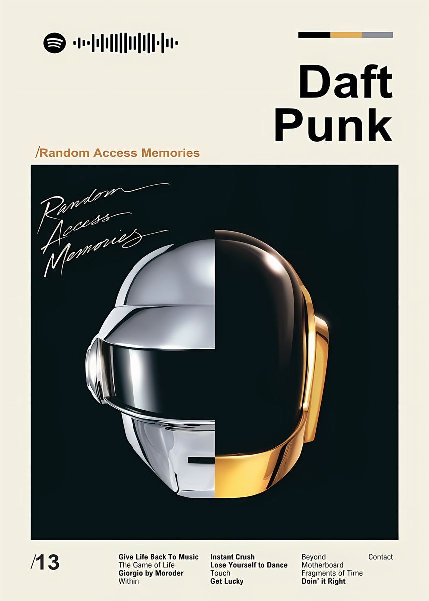 'Daft Punk ' Poster, picture, metal print, paint by | Displate