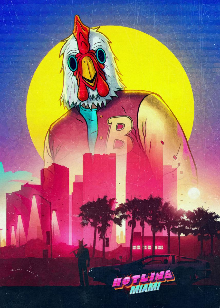 'Hotline Miami Games' Poster, picture, metal print, paint by Erwan ...
