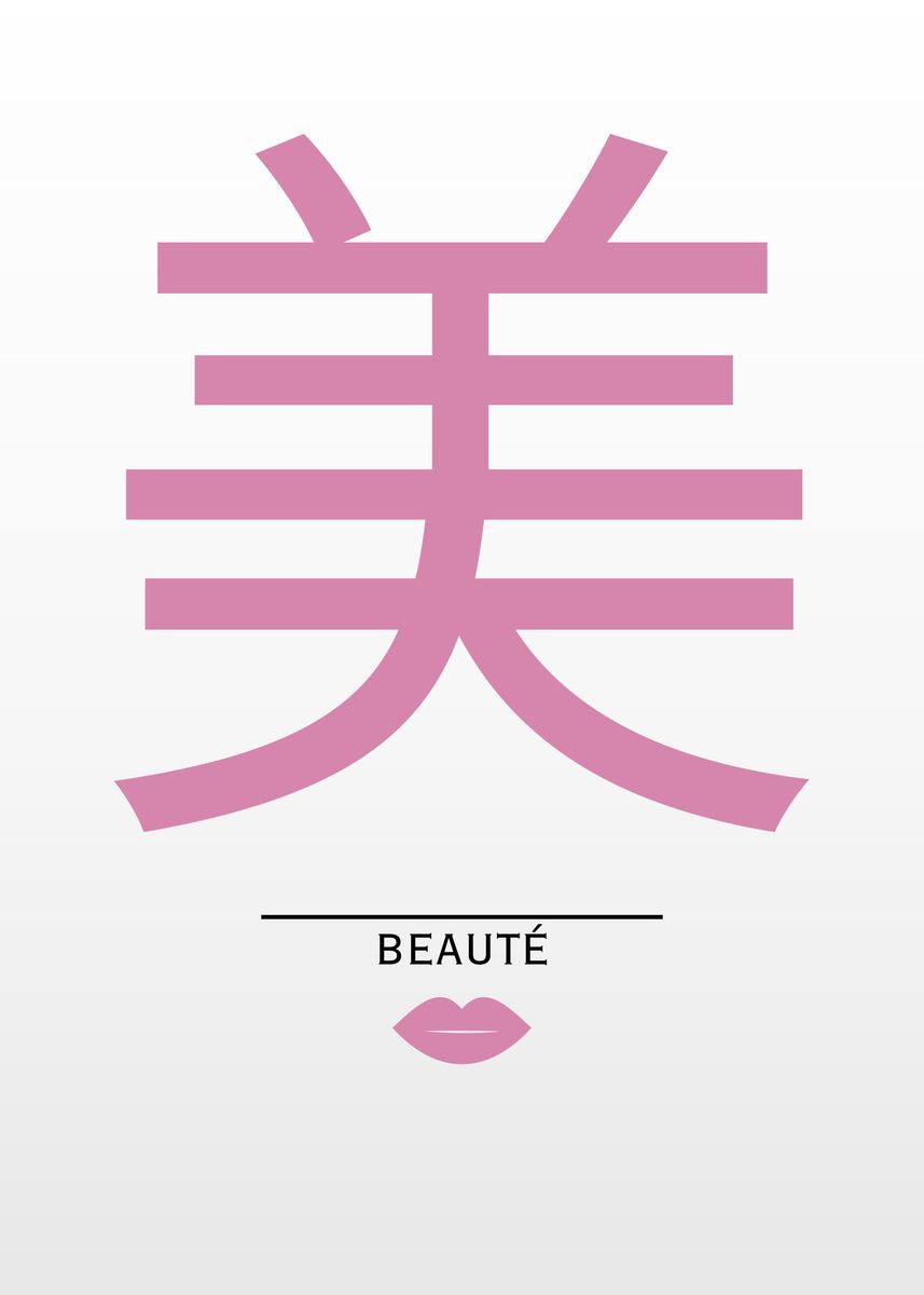 'Beauty Japanese Kanji' Poster, picture, metal print, paint by | Displate