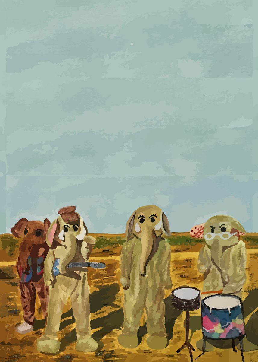 'Elephant Band Painting' Poster, picture, metal print, paint by Rans ...