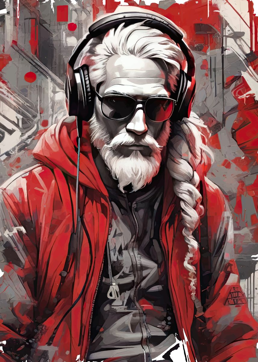 'Punk Rock Santa Clause' Poster, picture, metal print, paint by ...