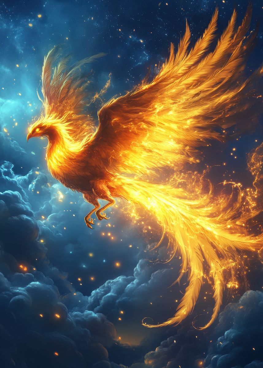 'Phoenix in Flight' Poster, picture, metal print, paint by ergfdawer ...