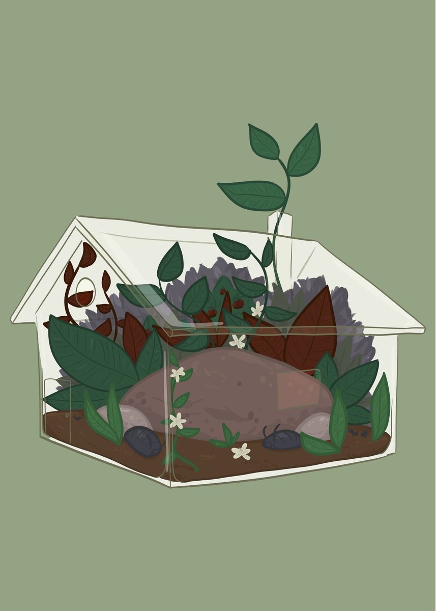 'Cabin Terrarium' Poster, picture, metal print, paint by Rory Nelson ...