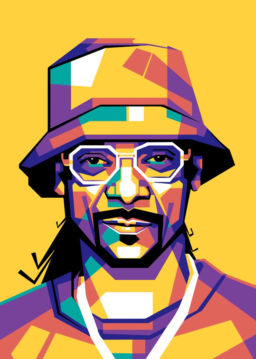 'Snoop Dogg Pop Art Portrait' Poster, picture, metal print, paint by Zalem Print | Displate