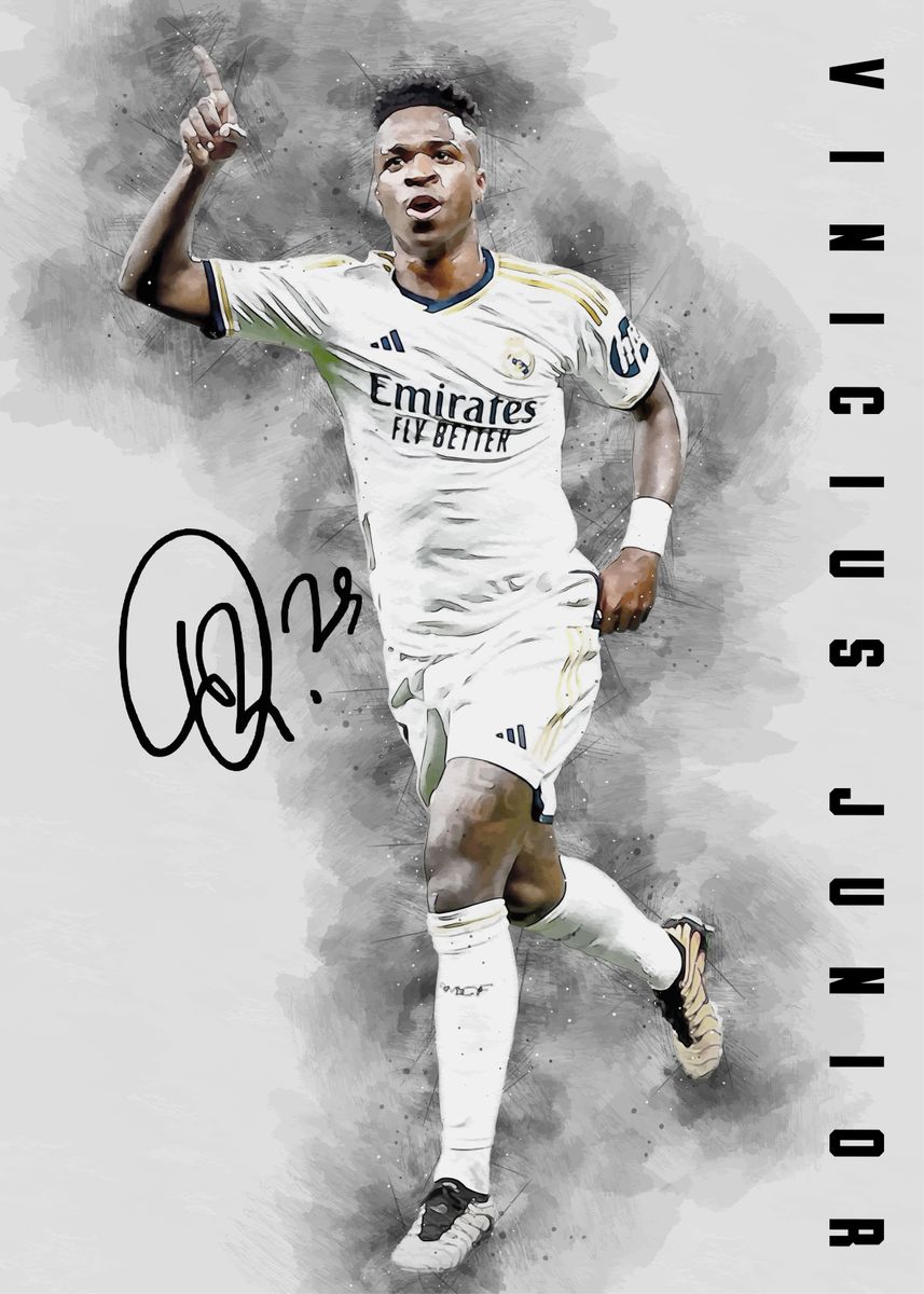 'Vinicius Junior Soccer Art' Poster, picture, metal print, paint by ...