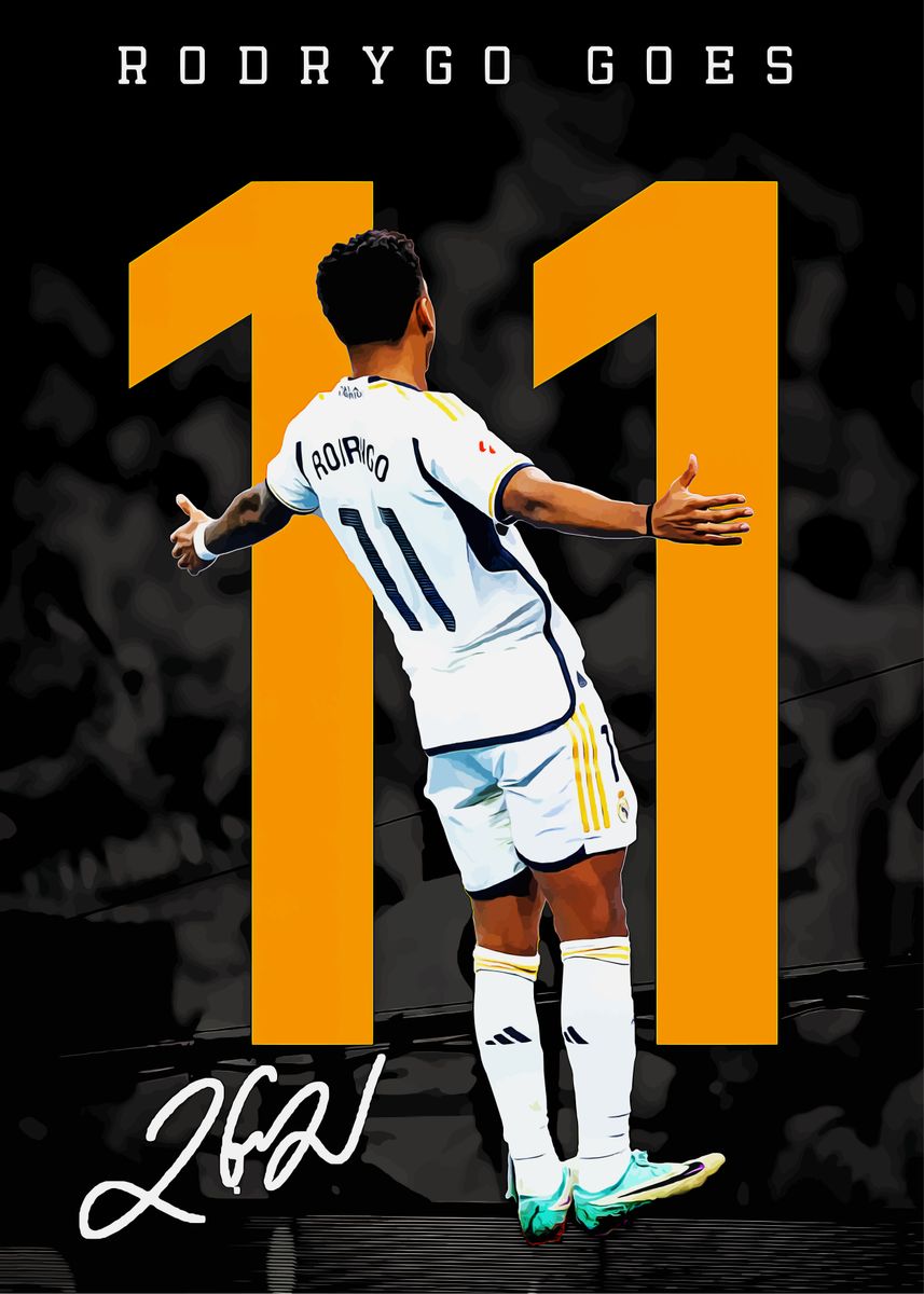 'Rodrygo Goes #11' Poster, picture, metal print, paint by | Displate