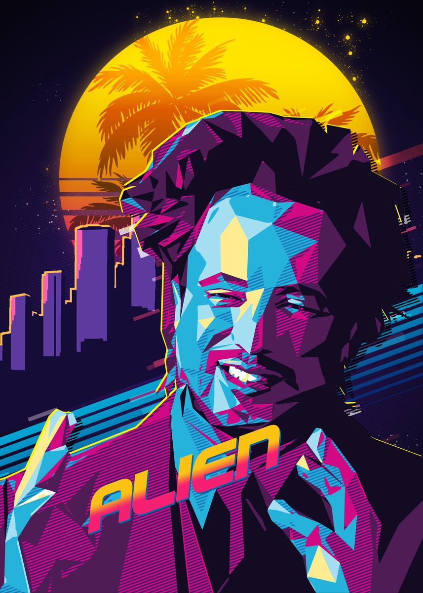 'ancient Alien guy meme Retro Art' Poster, picture, metal print, paint ...