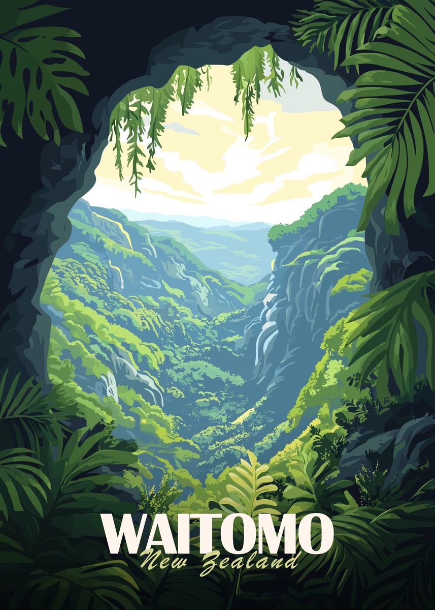 'Waitomo Caves, New Zealand' Poster, picture, metal print, paint by ...