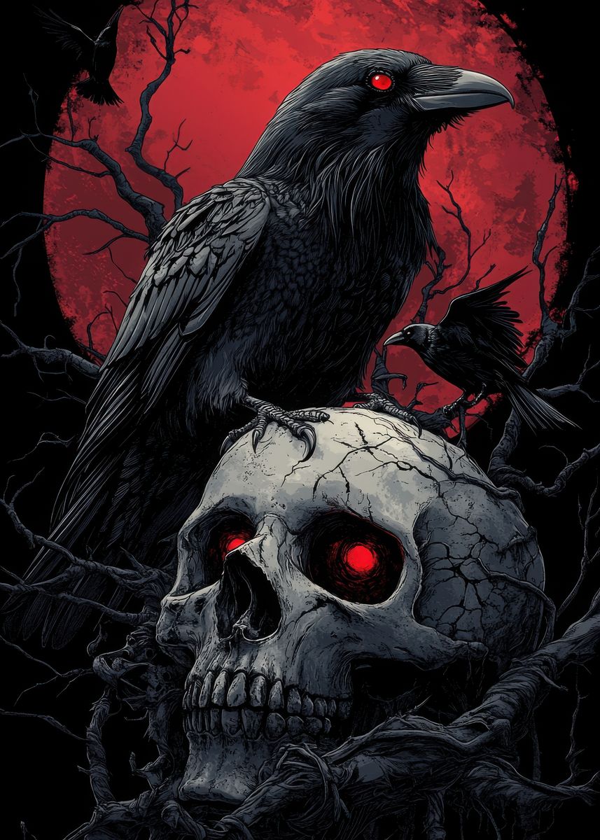 'Raven' Poster, picture, metal print, paint by | Displate