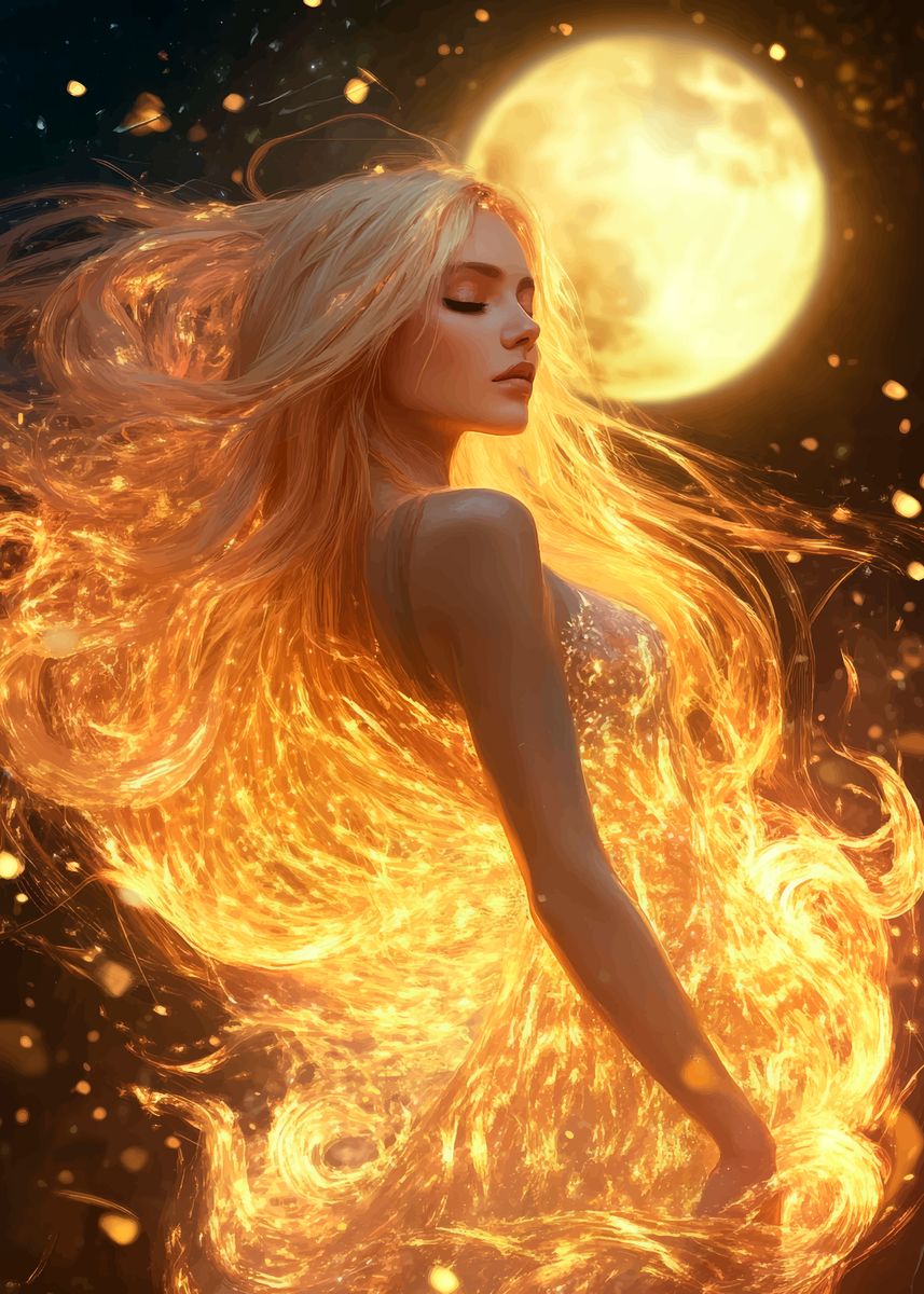 'Fire Goddess' Poster, picture, metal print, paint by designarte | Displate