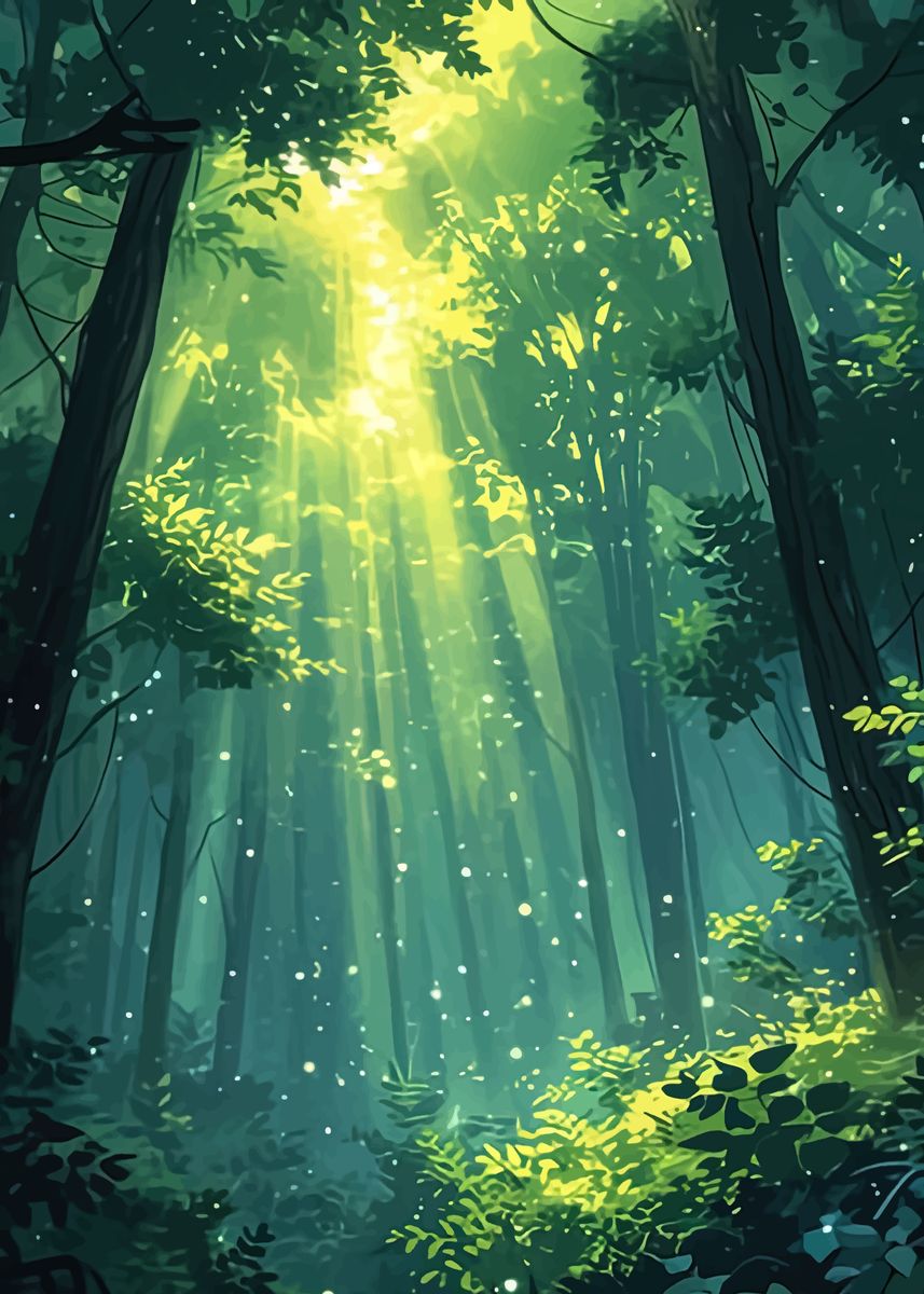 'Enchanted Forest' Poster, picture, metal print, paint by nrzz | Displate