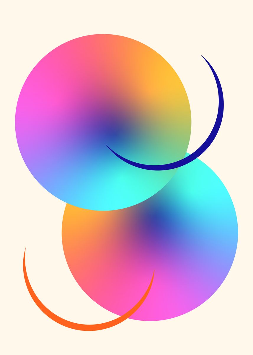 'Abstract Gradient Circles' Poster, picture, metal print, paint by Sen ...