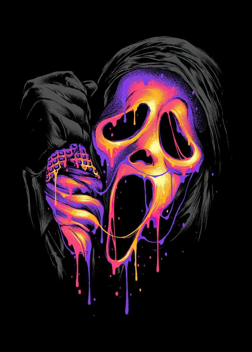 'Ghostface Dripping Paint' Poster, picture, metal print, paint by ...
