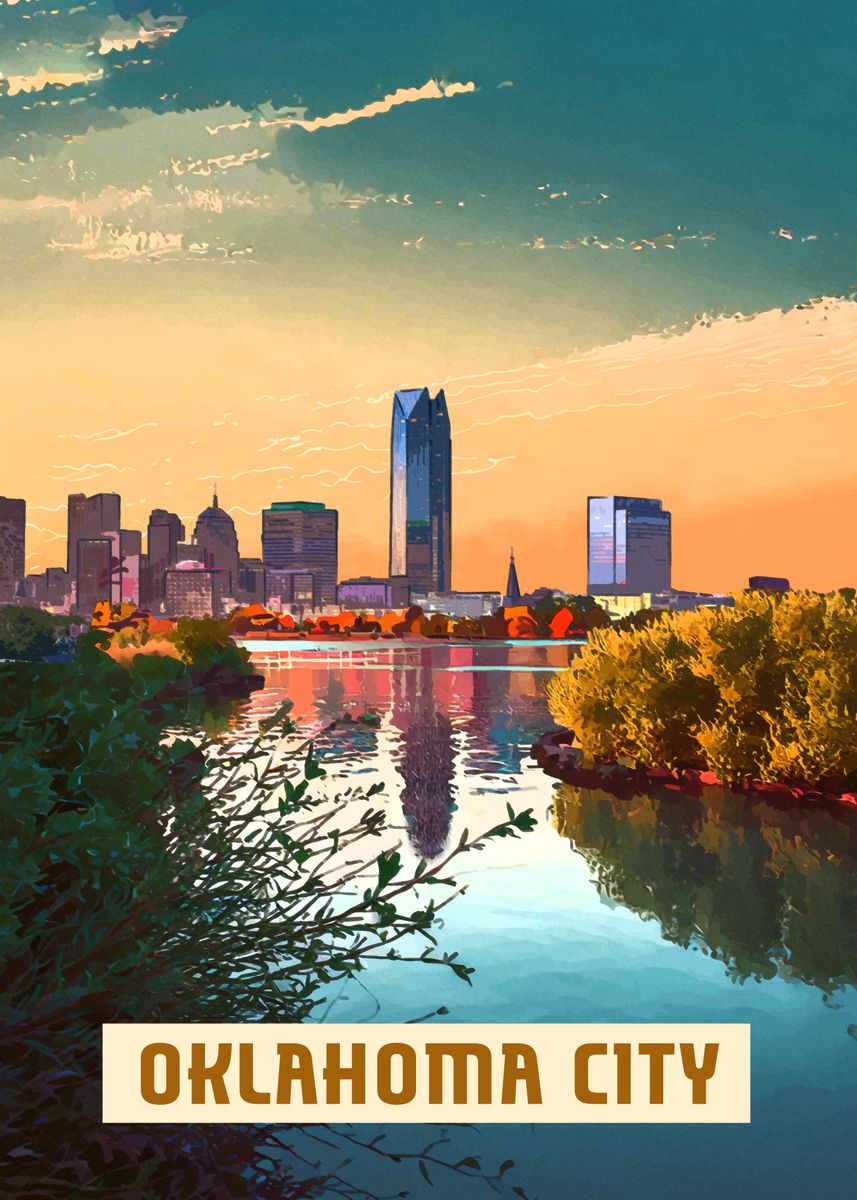 'Oklahoma City' Poster, picture, metal print, paint by Bo Kev | Displate