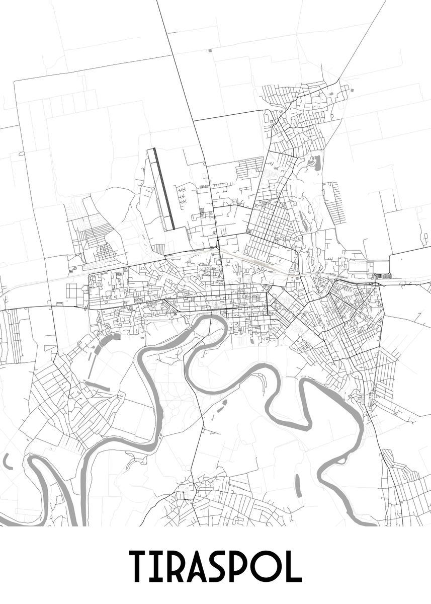 'Tiraspol City Map' Poster, picture, metal print, paint by Sam Kal ...