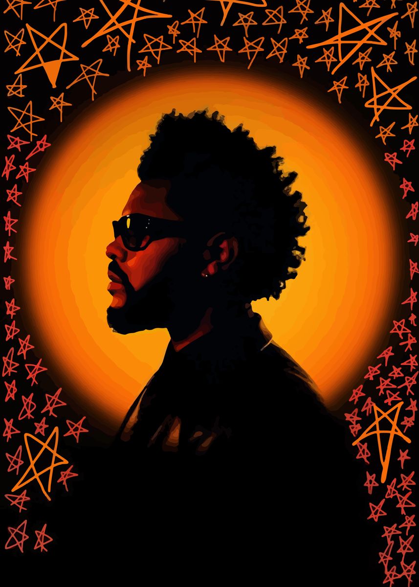 'The Weeknd Silhouette' Poster, picture, metal print, paint by Rans ...