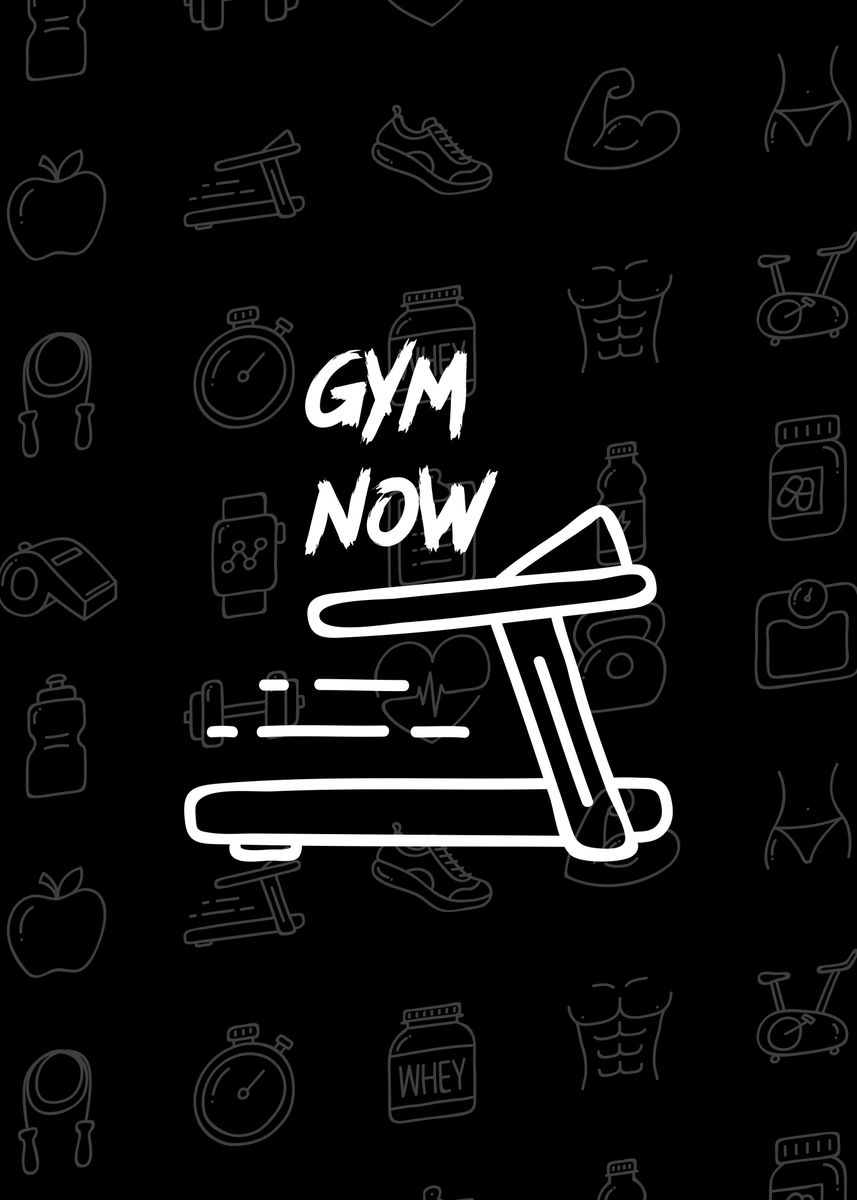 'Gym Now Treadmill Poster' Poster, picture, metal print, paint by Hi ...
