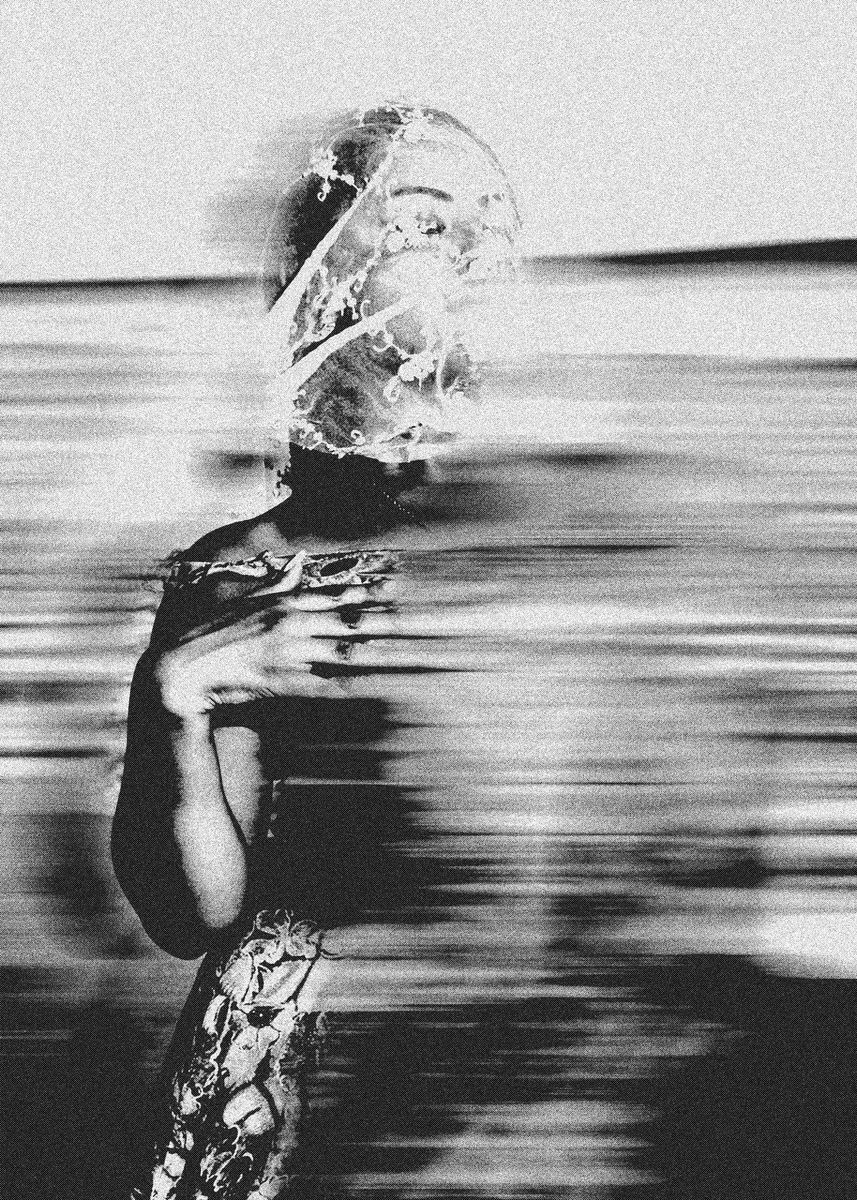 'Distorted Figure in Motion' Poster, picture, metal print, paint by ...