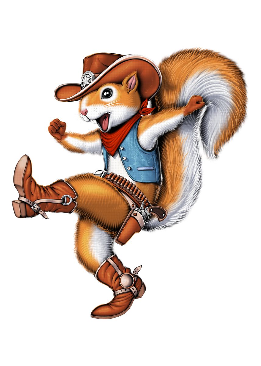 'Squirrel Cowboy' Poster, picture, metal print, paint by Psychonautica ...
