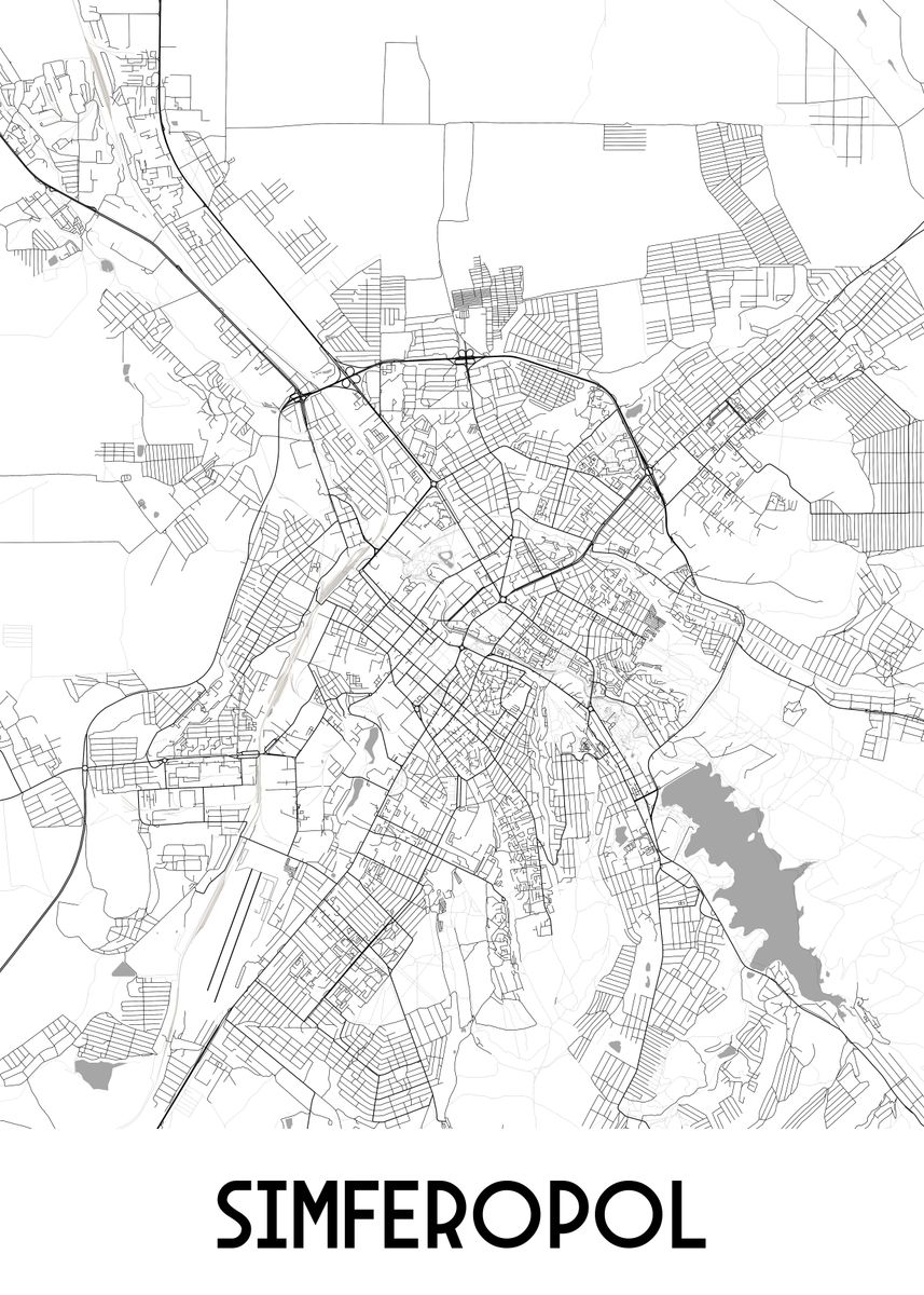 'Simferopol City Map' Poster, picture, metal print, paint by Sam Kal ...