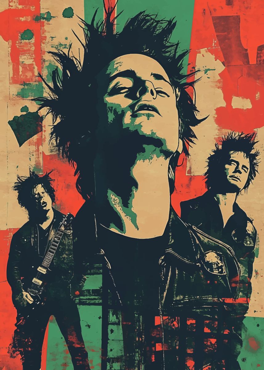 'Green Day Punk Rock Poster' Poster, picture, metal print, paint by ...