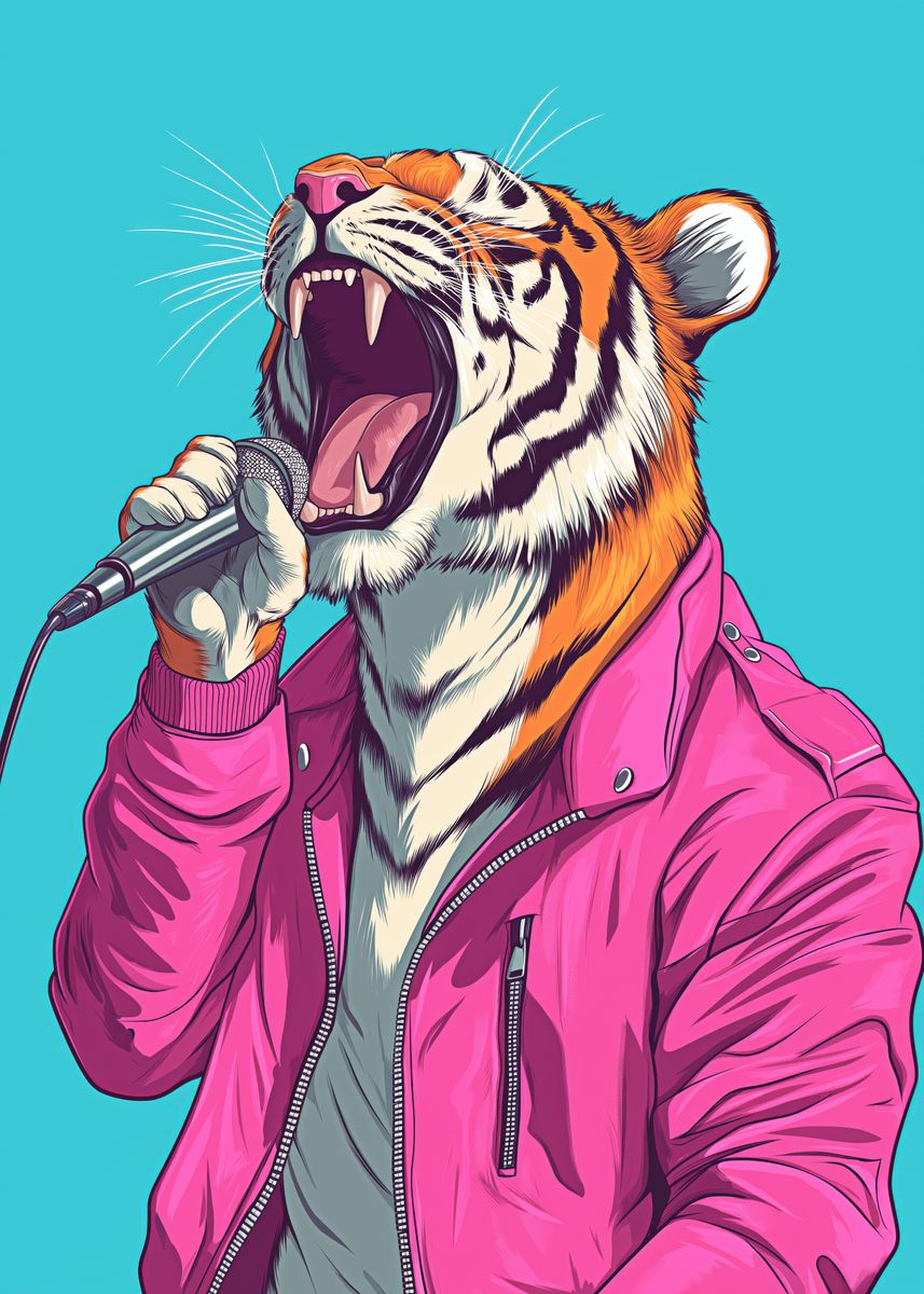 'Roaring Tiger Singer' Poster, picture, metal print, paint by Design ...