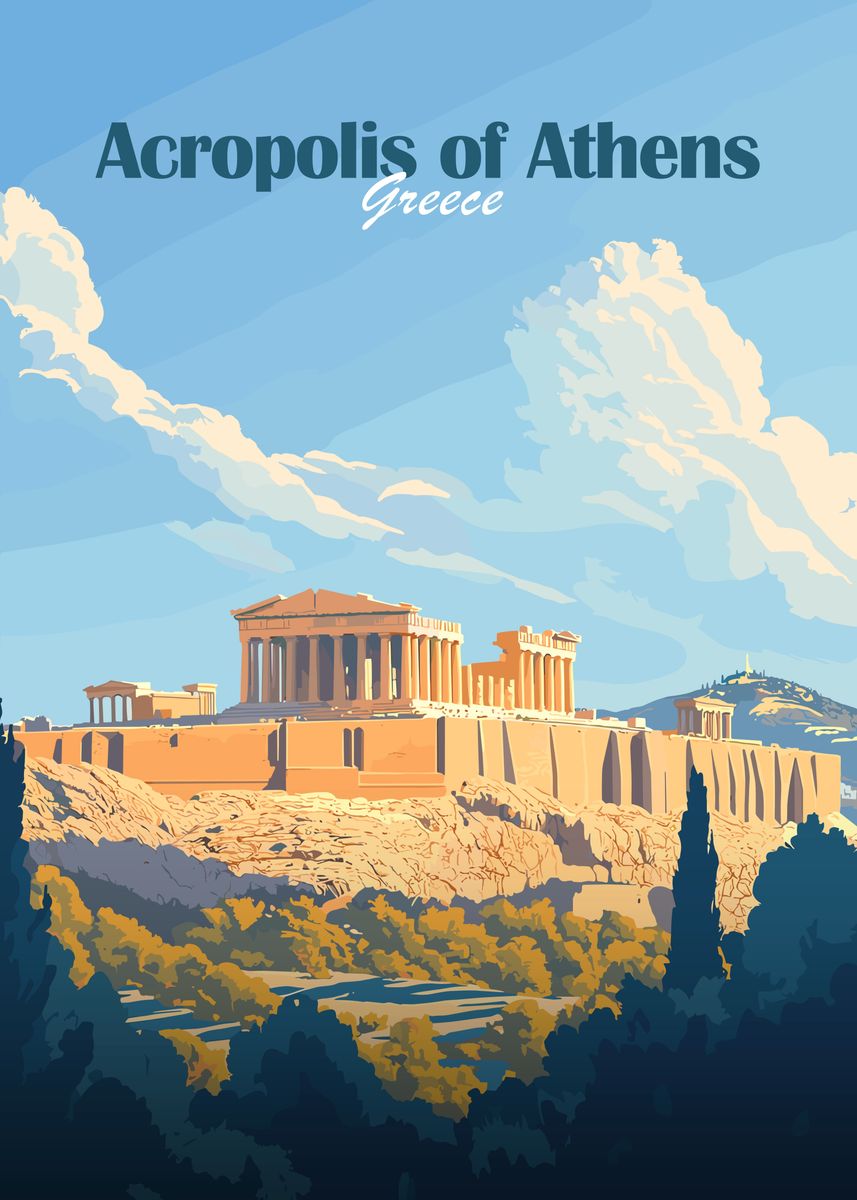 'Acropolis of Athens Poster' Poster, picture, metal print, paint by ...