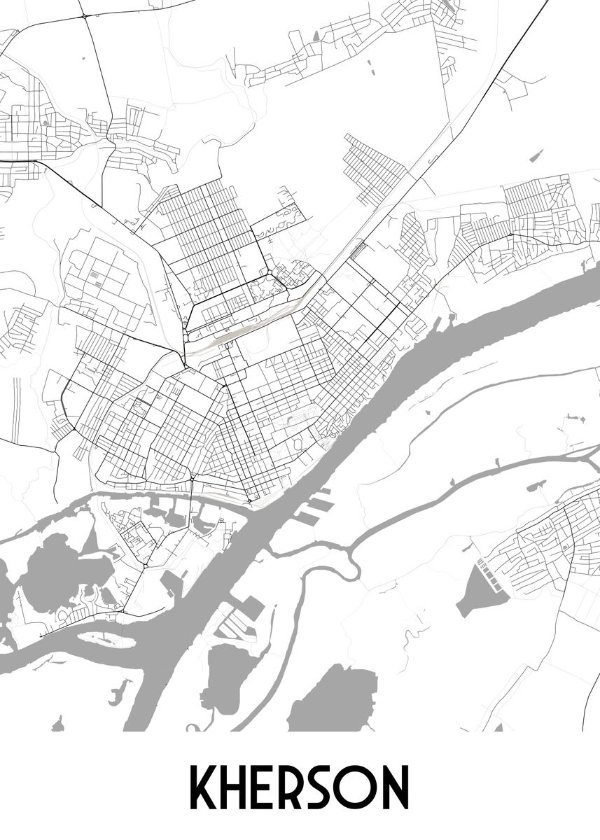 'Kherson City Map' Poster, picture, metal print, paint by Sam Kal ...