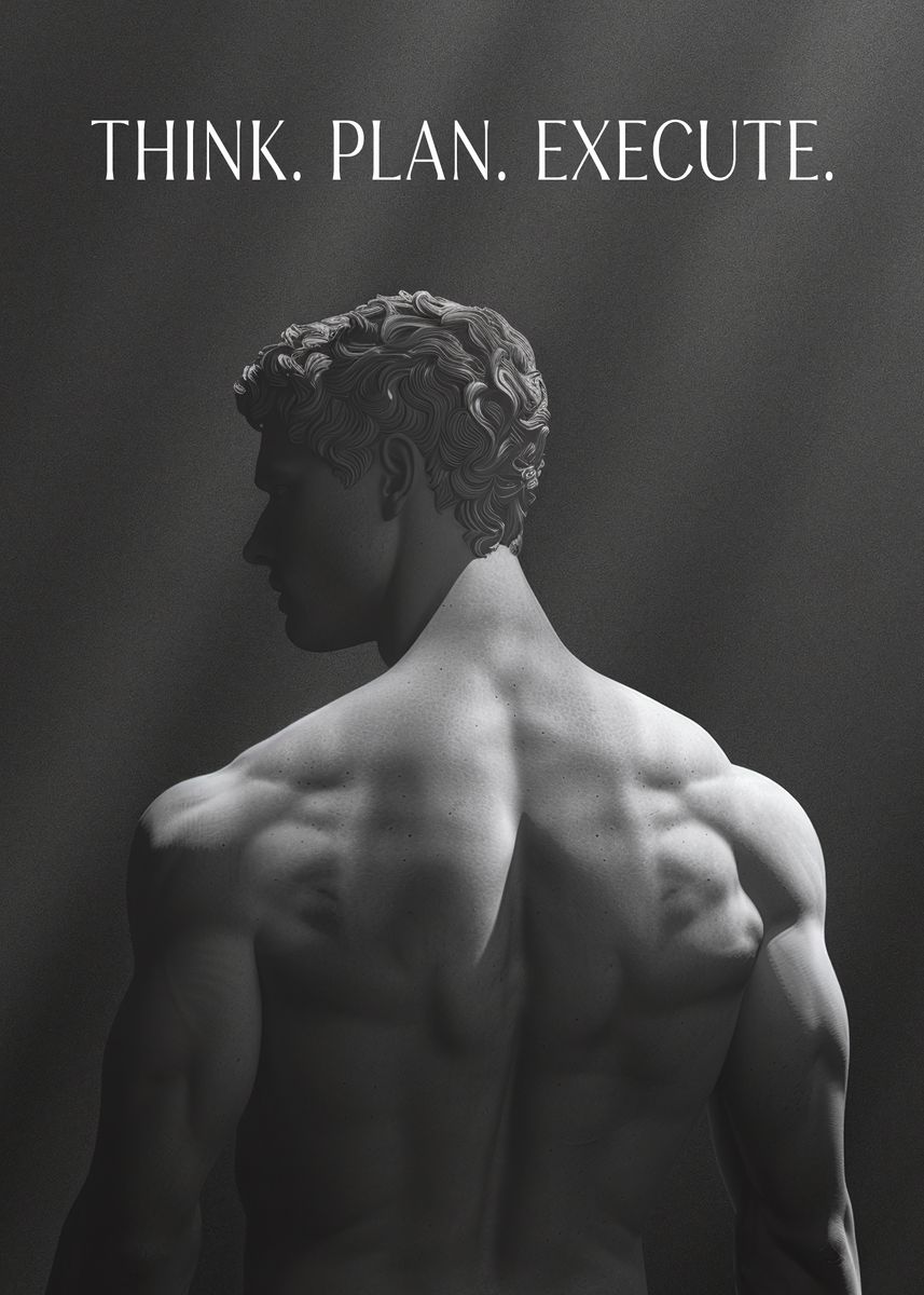 'Think. Plan. Execute.' Poster, picture, metal print, paint by Vars ...