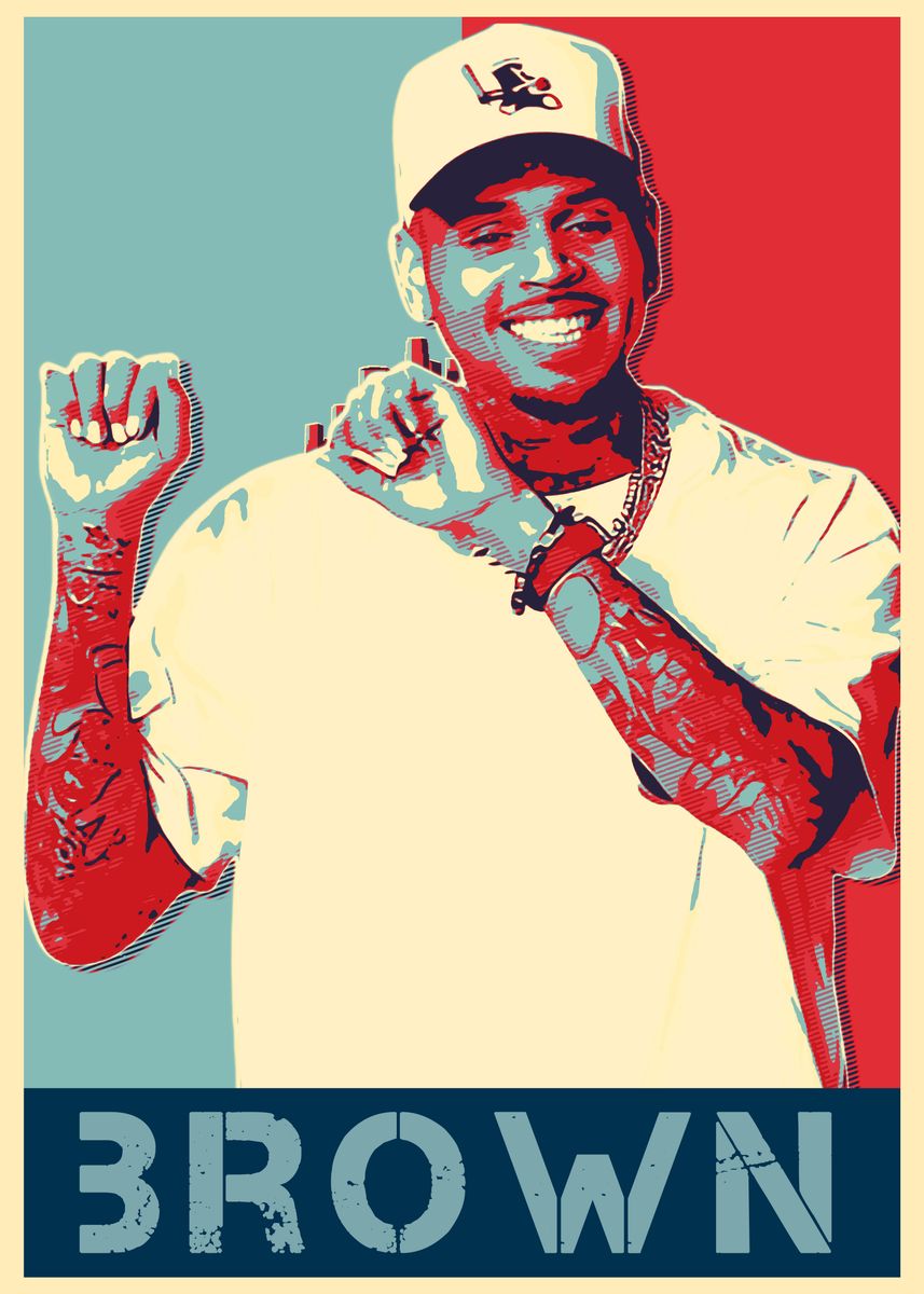 'Chris Brown Poster' Poster, picture, metal print, paint by CLOVE ...