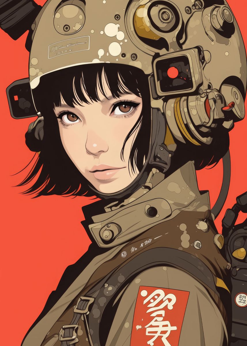 'Cyberpunk Female Soldier' Poster, picture, metal print, paint by Brook ...