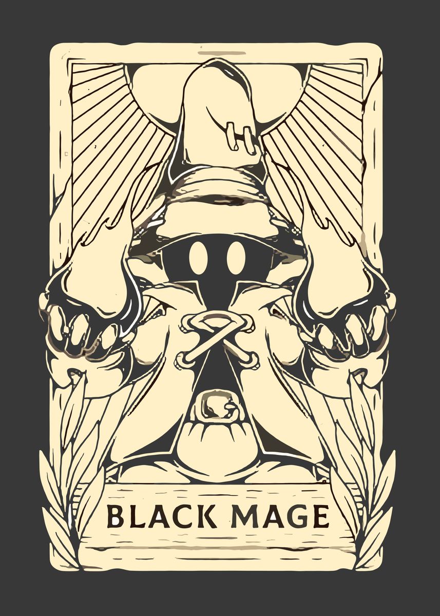 'Black Mage Card' Poster, picture, metal print, paint by Pargoy Art ...