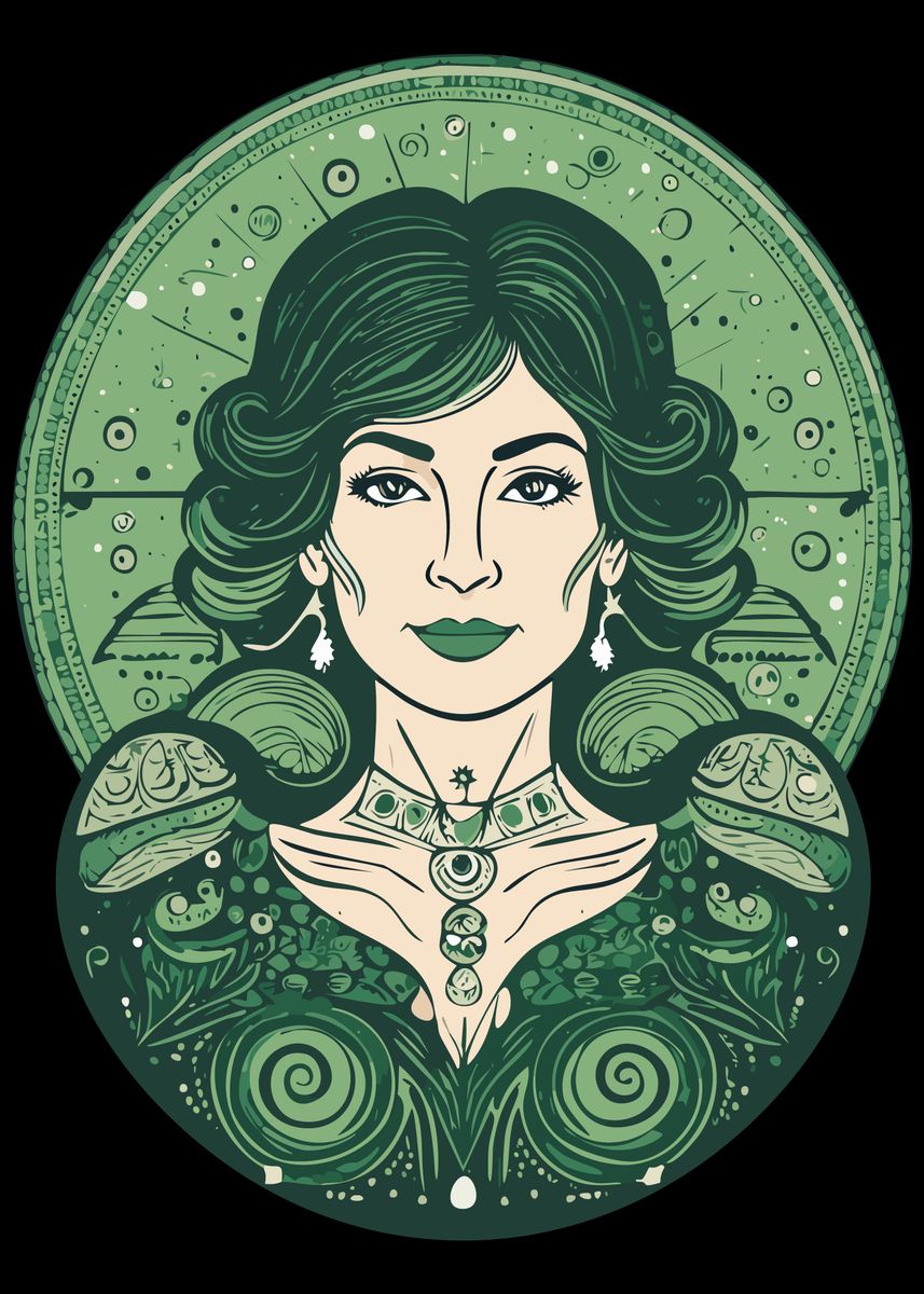 'Green Lady Art Print' Poster, picture, metal print, paint by lmfao ...