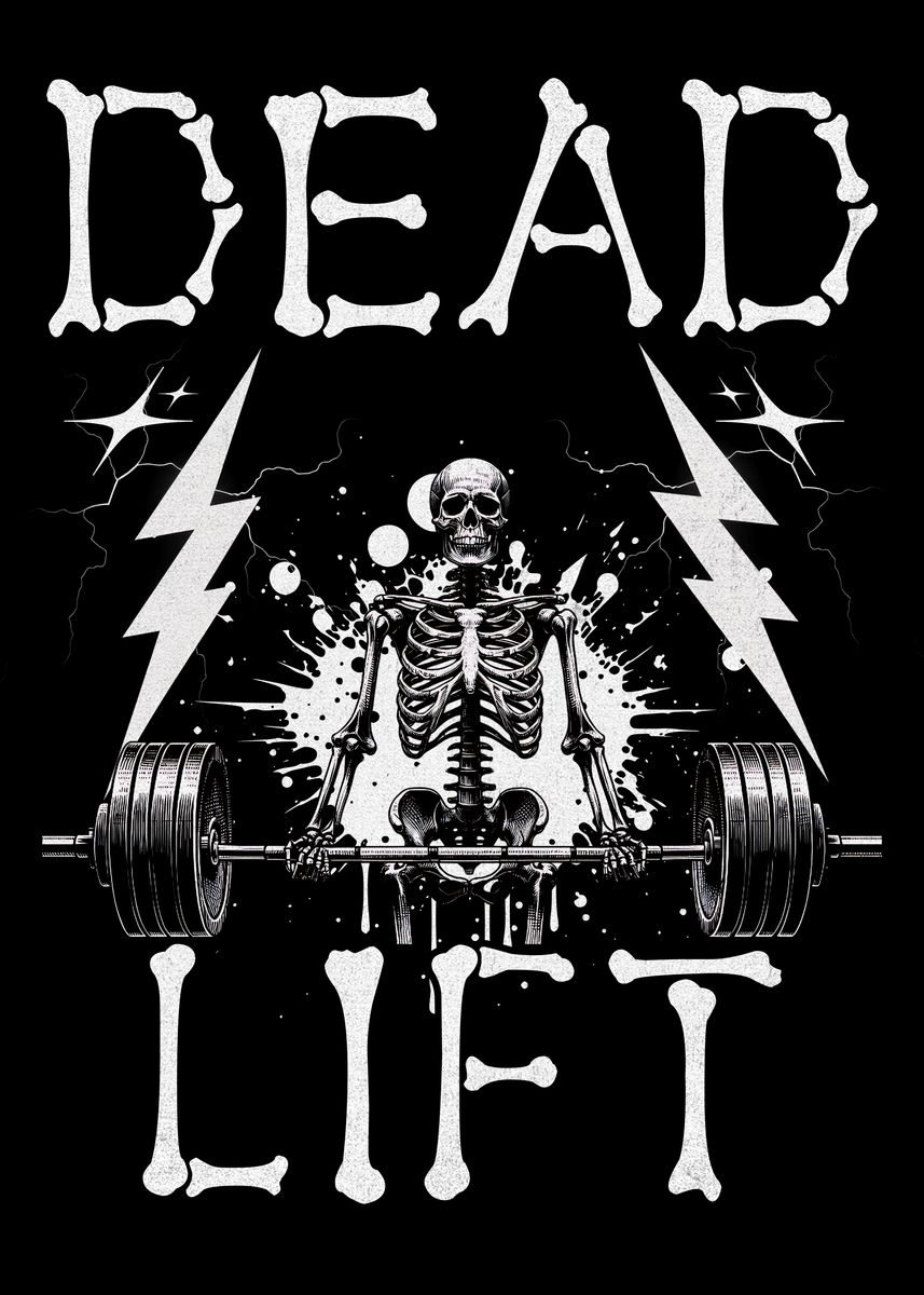 'GYM Bodybuilding Weightlifting Athlete Deadlift Skeleton' Poster ...