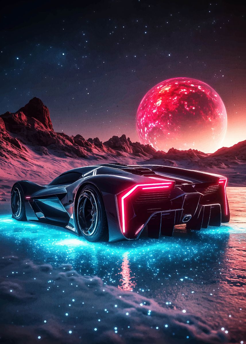 'Futuristic Sports Car' Poster, picture, metal print, paint by Johnnie ...